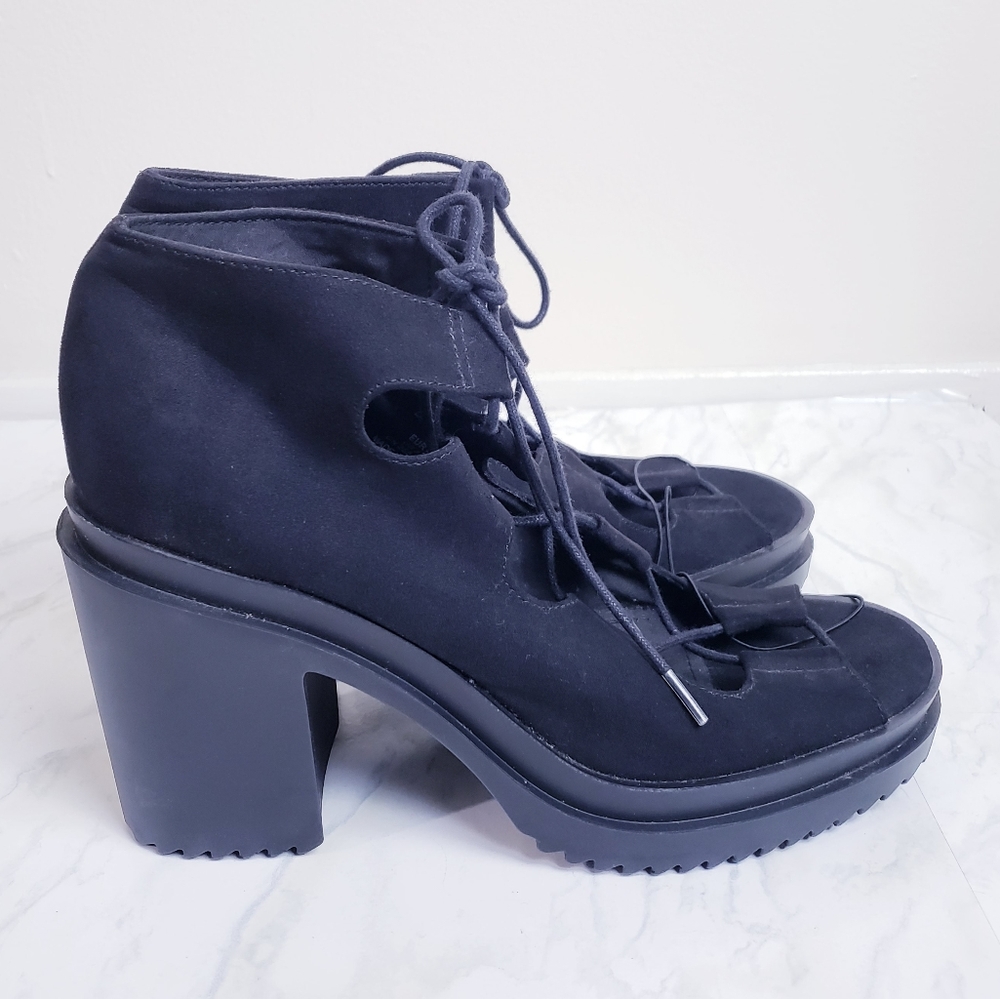 Y2k Chunky Platform Patent Heels 90s Lace Up H&M Divi… - Gem